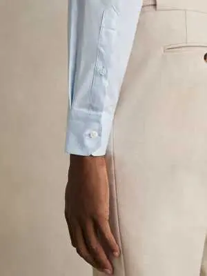 REISS Storm Slim Fit Two-fold Cotton Shirt