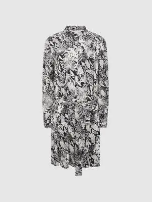 REISS Scarlett Animal Print Mini Dress