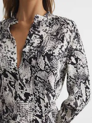 REISS Scarlett Animal Print Mini Dress