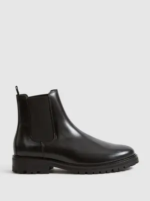 REISS Chiltern Leather Chelsea Boots