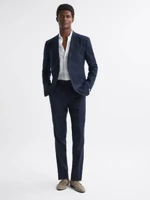REISS Rex Linen Cutaway Collar Shirt