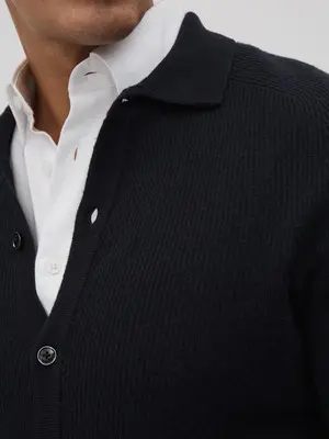 REISS Kiedler Ribbed Wool Cardigan