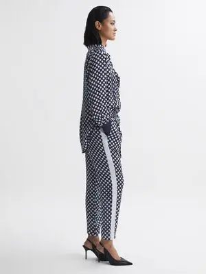 REISS Ezra Polka Dot Tapered Trousers