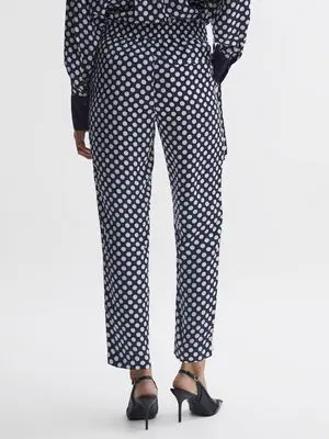 REISS Ezra Polka Dot Tapered Trousers