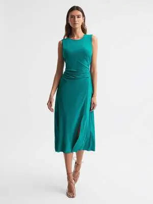 REISS Lexi Bodycon Ruched Midi Dress