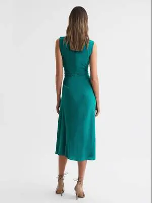 REISS Lexi Bodycon Ruched Midi Dress
