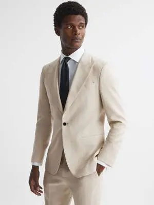REISS Gatsbyivory Gatsby Textured Single-breasted Blazer Tailored-fit