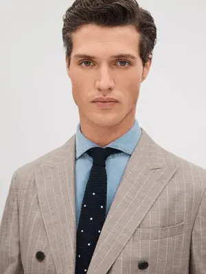 REISS Epsom Slim-fit Wool-silk-linen Double-breasted Blazer