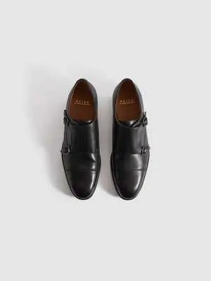 REISS Amalfi Leather Double Monk Strap Shoes