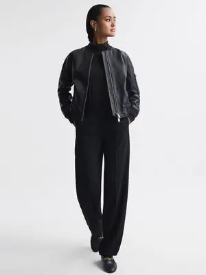 REISS Piper Fitted Roll Neck T-shirt