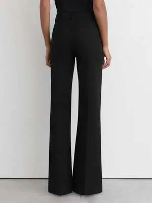 REISS Claude High-rise Flared Trousers - Black