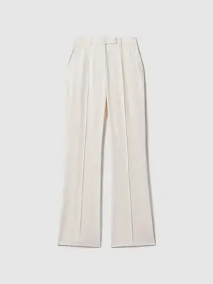 REISS Millie Petite Flared Suit Trousers - Cream