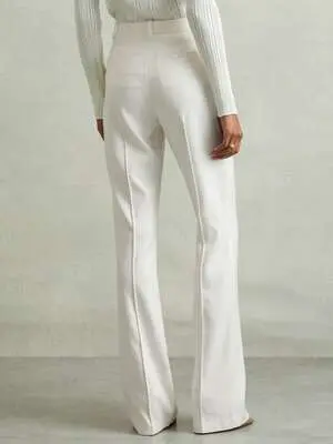 REISS Millie Petite Flared Suit Trousers - Cream