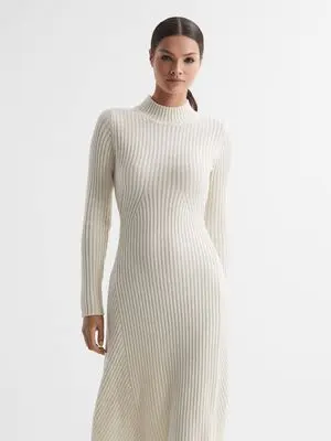 REISS Kris Wool-blend Bodycon Midi Dress