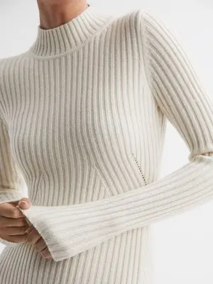 REISS Kris Wool-blend Bodycon Midi Dress