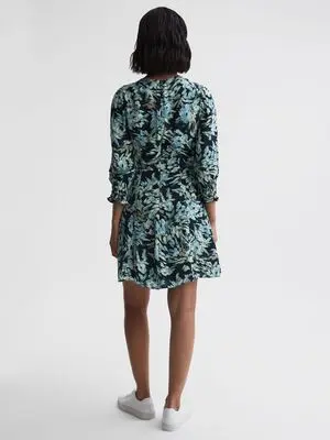 REISS Annie Floral Print Mini Dress