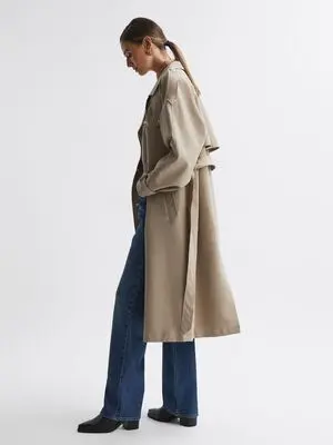 REISS Sienna Leather Heeled Western Boots