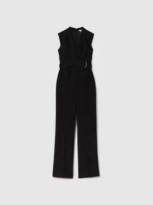 REISS Riyo Fitted Belt Strap Jumpsuit