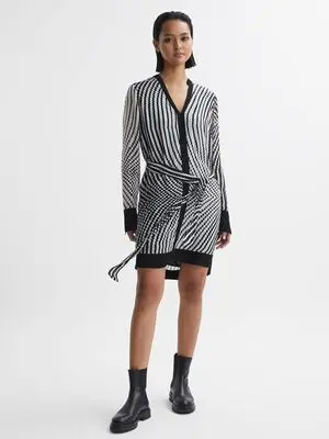 REISS Check Belted Mini Dress
