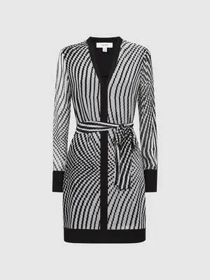 REISS Check Belted Mini Dress