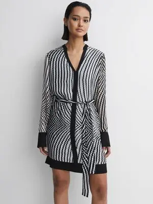 REISS Check Belted Mini Dress