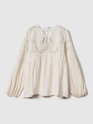 REISS Noa Lace Cut-out Blouse