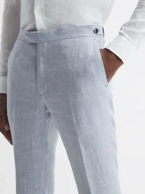 REISS Lagoon Slim Fit Linen Trousers