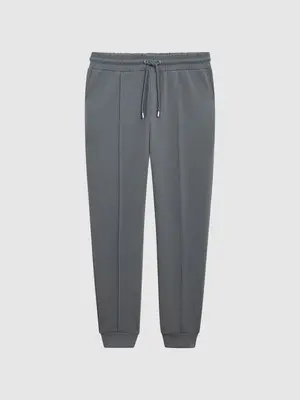 REISS Premier Green Premier Drawstring Jersey Joggers - Sage