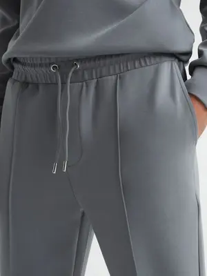 REISS Premier Green Premier Drawstring Jersey Joggers - Sage