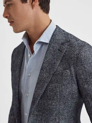REISS Lindhurst Slim Fit Single Breasted Check Blazer
