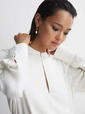 REISS Emmy Ribbon Front Blouse