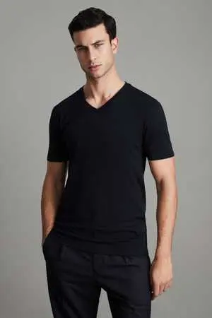 REISS Daytonoxidised Cotton V-neck T-shirt