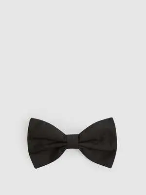 REISS Grosgrain Silk Bow Tie - Black