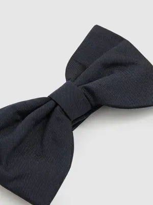 REISS Grosgrain Silk Bow Tie - Navy