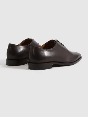 REISS Mead Leather Oxford Shoes - Dark Brown