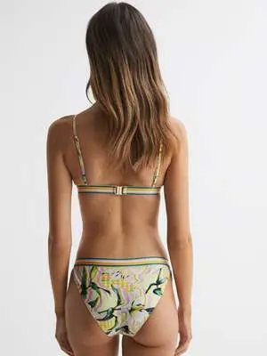 REISS Faye Floral Print Bikini Bottom