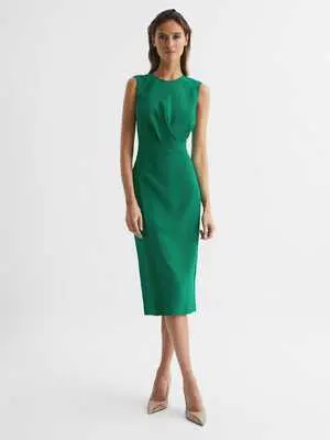 REISS Layla Sleeveless Bodycon Dress - Green