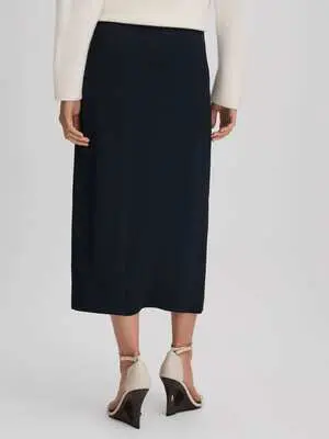 REISS Bella High-rise Wrap Midi Skirt