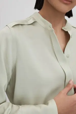 REISS Emilia Satin Shirt With Detachable Scarf