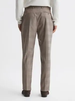 REISS Prince Of Wales Check Belted Trousers