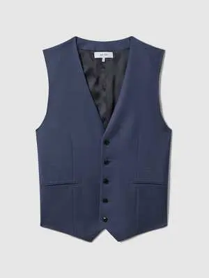 REISS Harrison Slim Fit Wool Waistcoat
