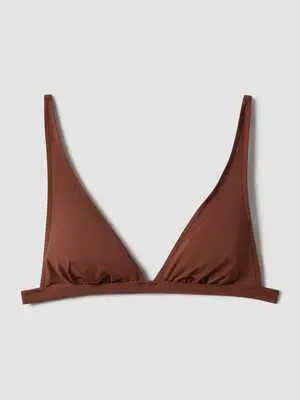 Bondi Born Plunge Neck Bikini Top - Copper