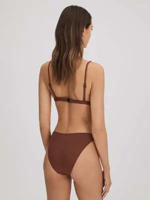Bondi Born Plunge Neck Bikini Top - Copper