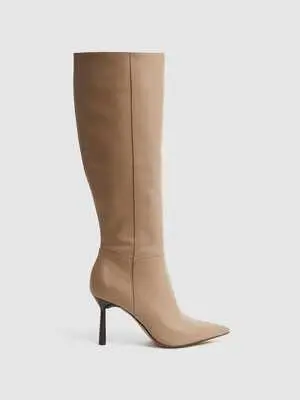 REISS Gracyn Leather Knee High Boots