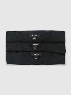 REISS 3 Bless 3 Pack Cotton Crew-neck Tailored-fit T-shirts 3-pack - Black