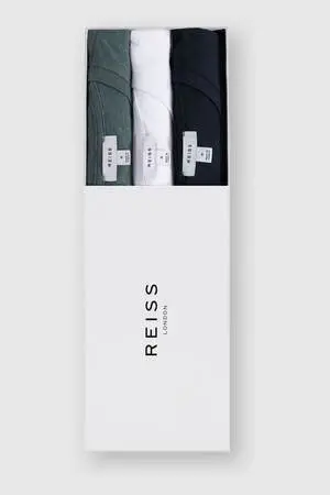 REISS 3 Bless 3 Pack Cotton Crew-neck Tailored-fit T-shirts 3-pack Multi Colors