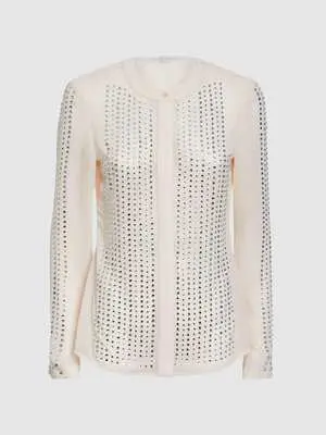 REISS Robyn Embellished Fitted Shirt