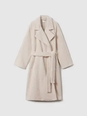 Good American Oversized Sherpa Trench Coat