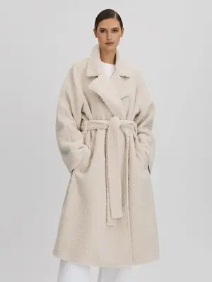 Good American Oversized Sherpa Trench Coat