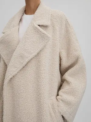 Good American Oversized Sherpa Trench Coat
